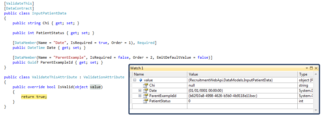 Mvc 4 Net Web Api Class Level Validation Attribute Causes Web Api To Throw